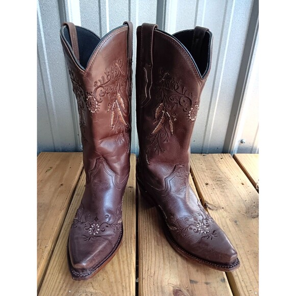 Gypsy Rose | Shoes | Gypsy Rose Embroidered Brown Leather Western Style ...
